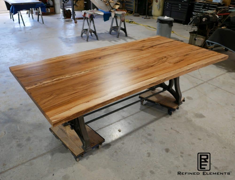 Walnut Dining Table w/ Handmade Billet Bronze Base
